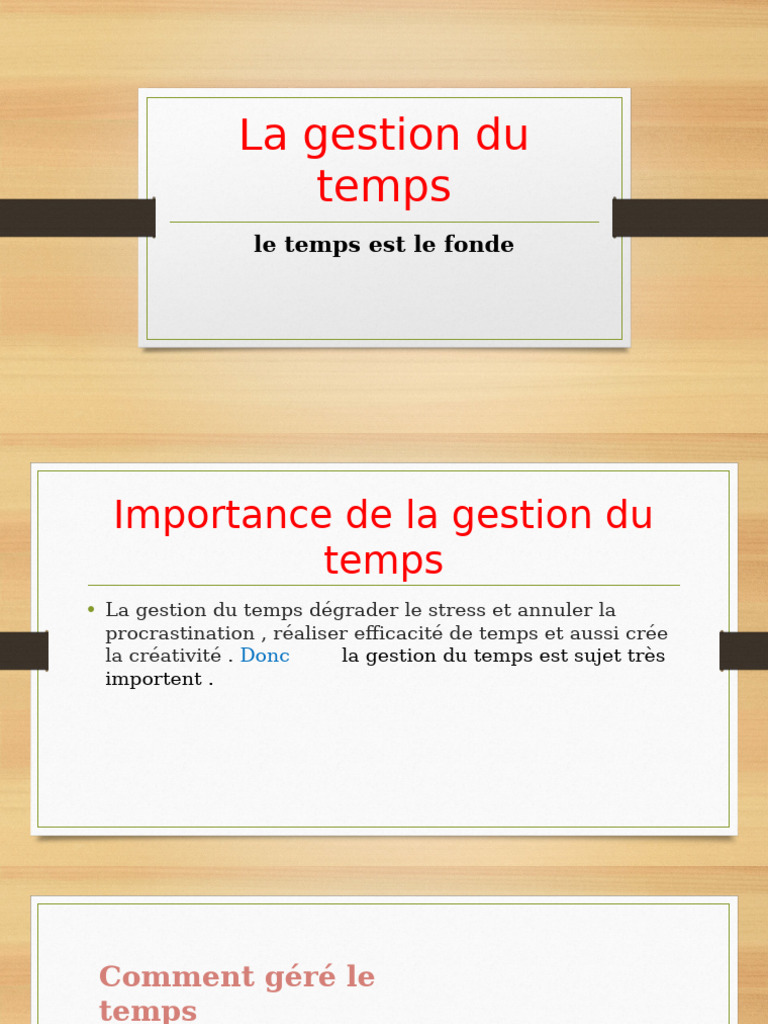 La Gestion Du Temps | PDF