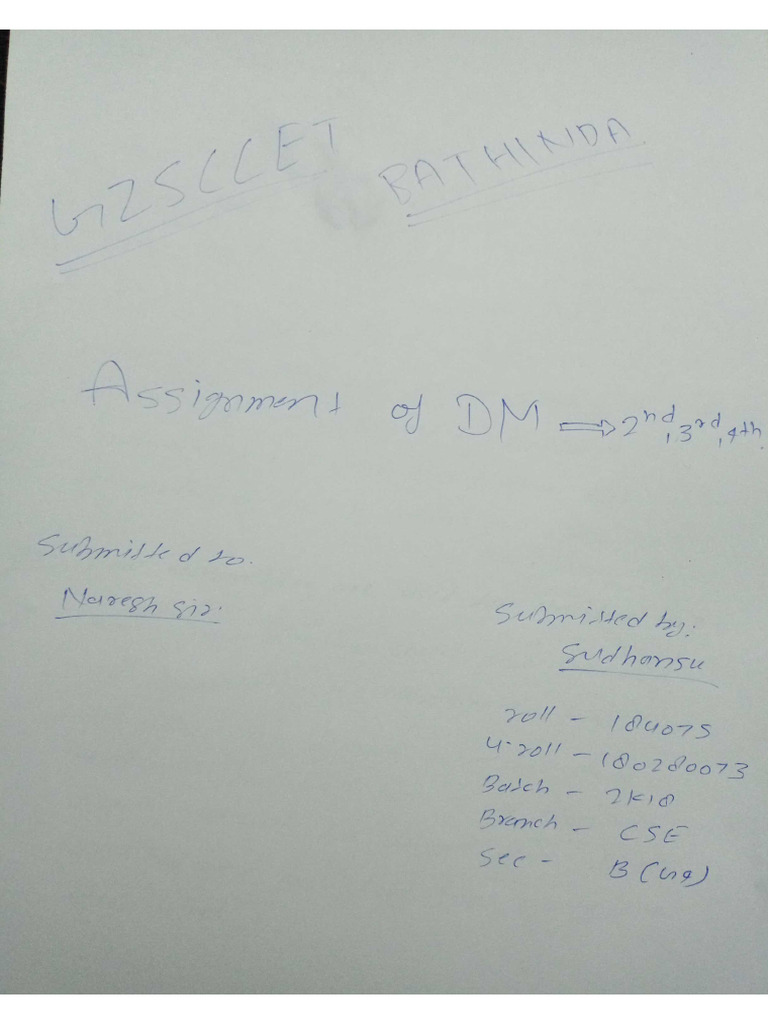 Sudhansu 180280073_DM Assignment | PDF
