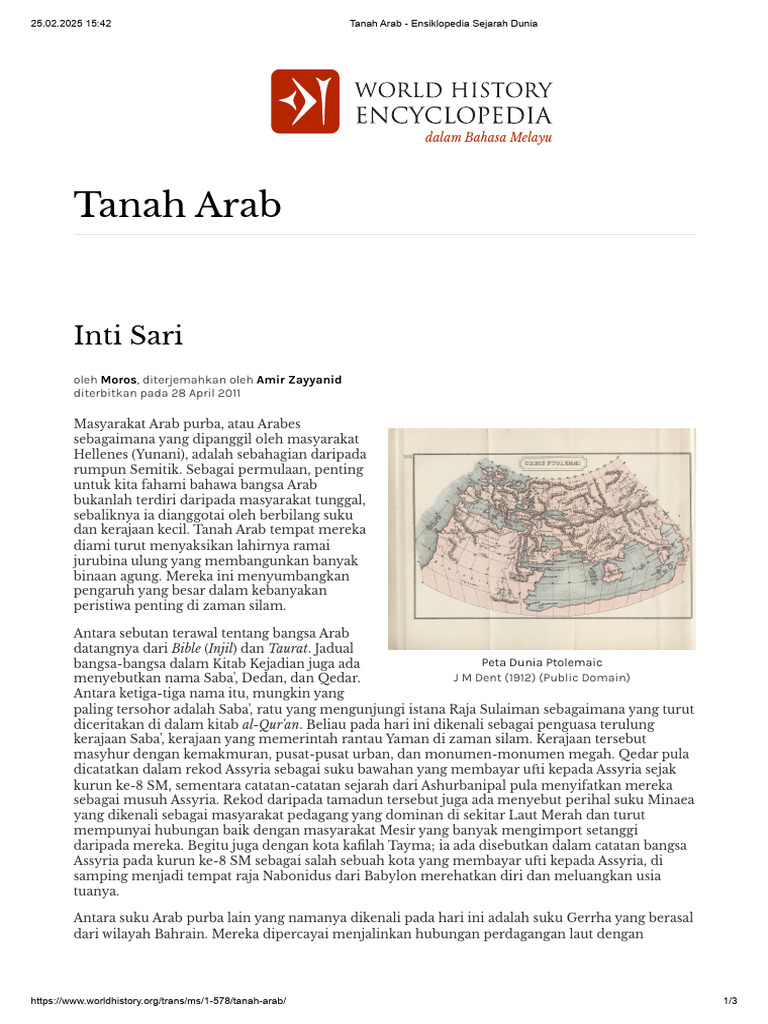 Tanah Arab - Ensiklopedia Sejarah Dunia | PDF