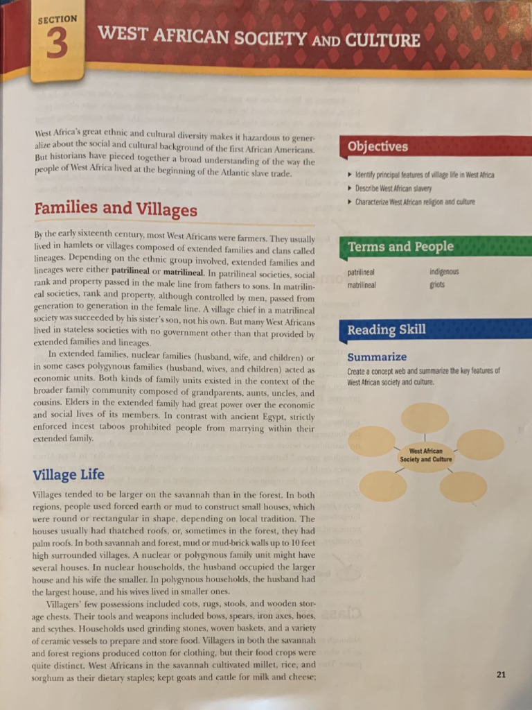 "West African Society and Culture" Textbook Chapter | PDF