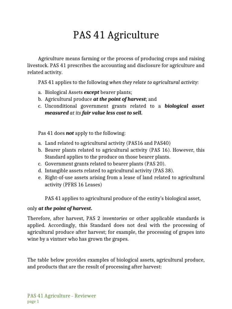 PAS 41 Agriculture | PDF | Fair Value | Depreciation