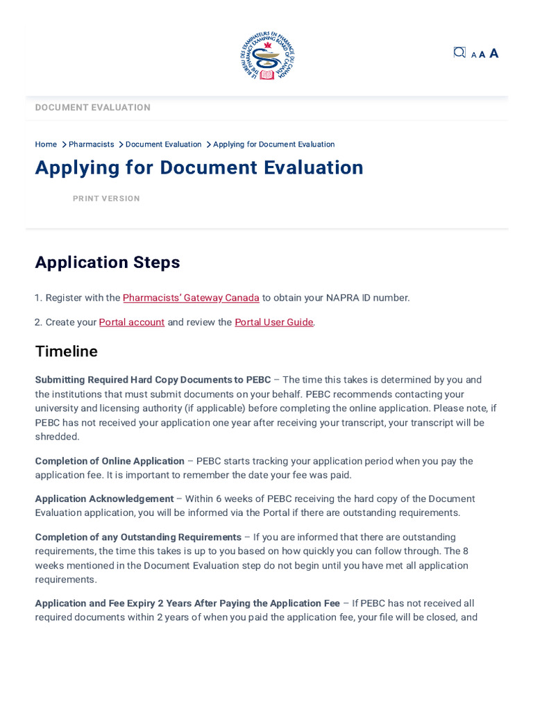 Applying For Document Evaluation - PEBC | PDF | Identity Document | Notary Public