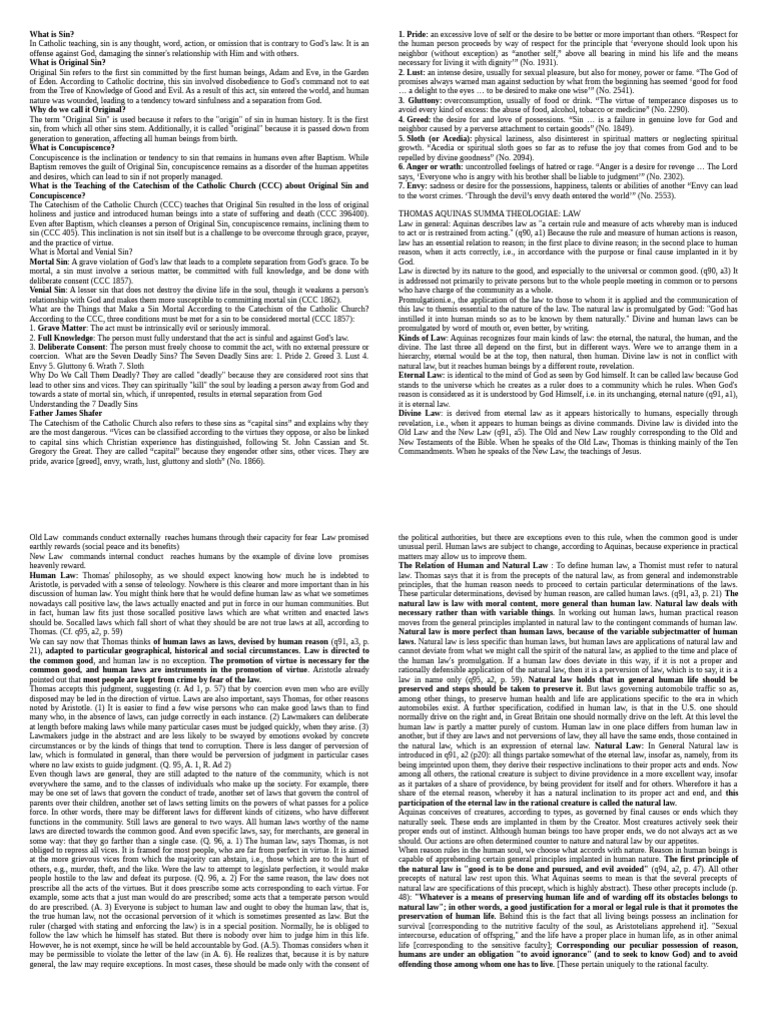 Understanding Sin in Catholicism | PDF | Ten Commandments | Seven ...