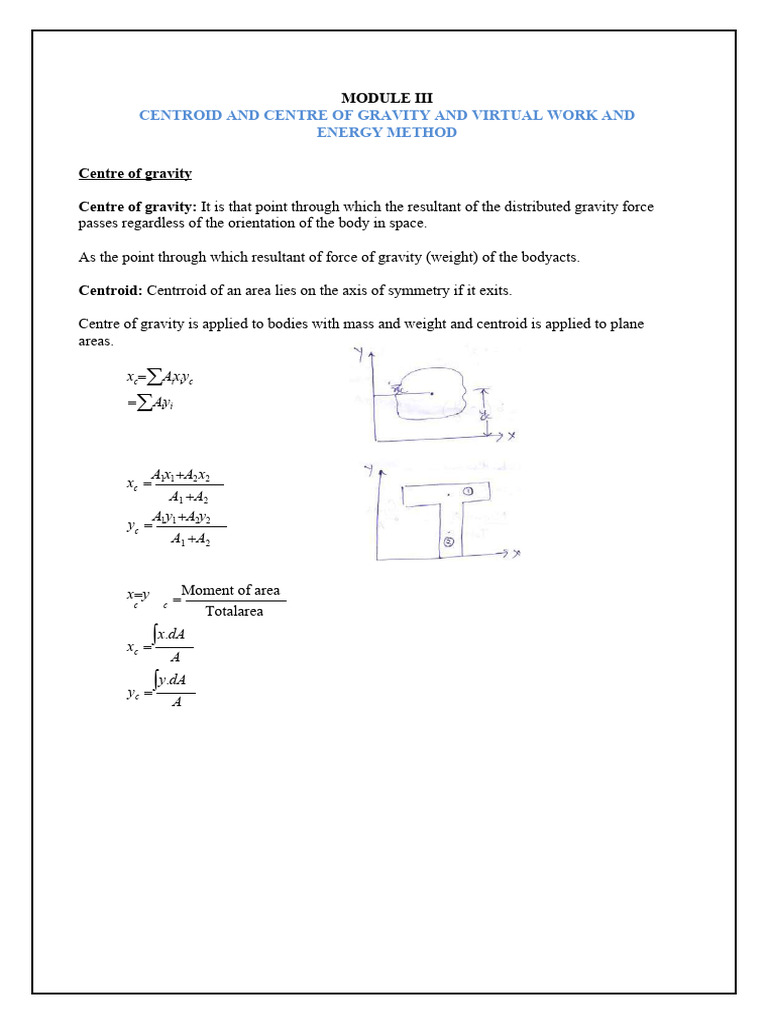 Module-4 Centroid & Centre of Gravity | PDF | Truss | Area