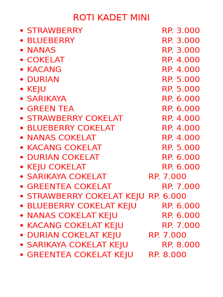 ROTI KADET Mini | PDF