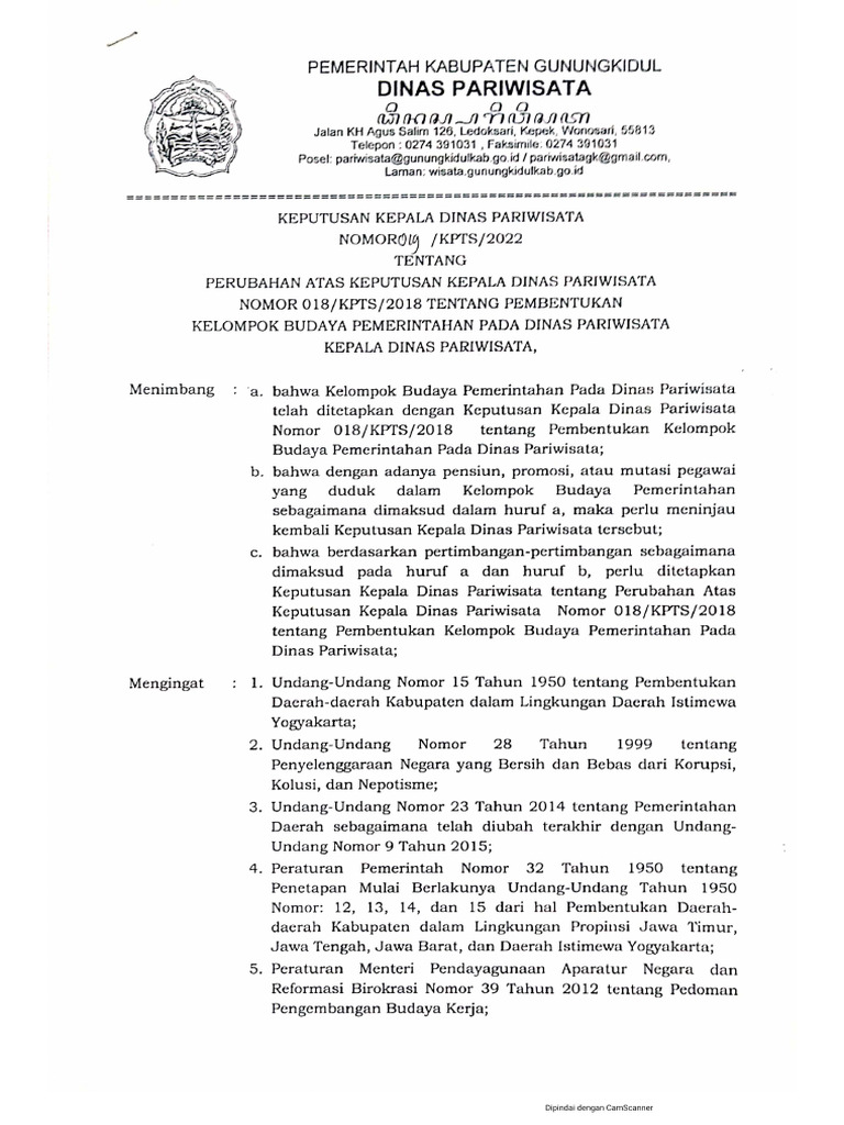 Contoh SK Perubahan Baru | PDF