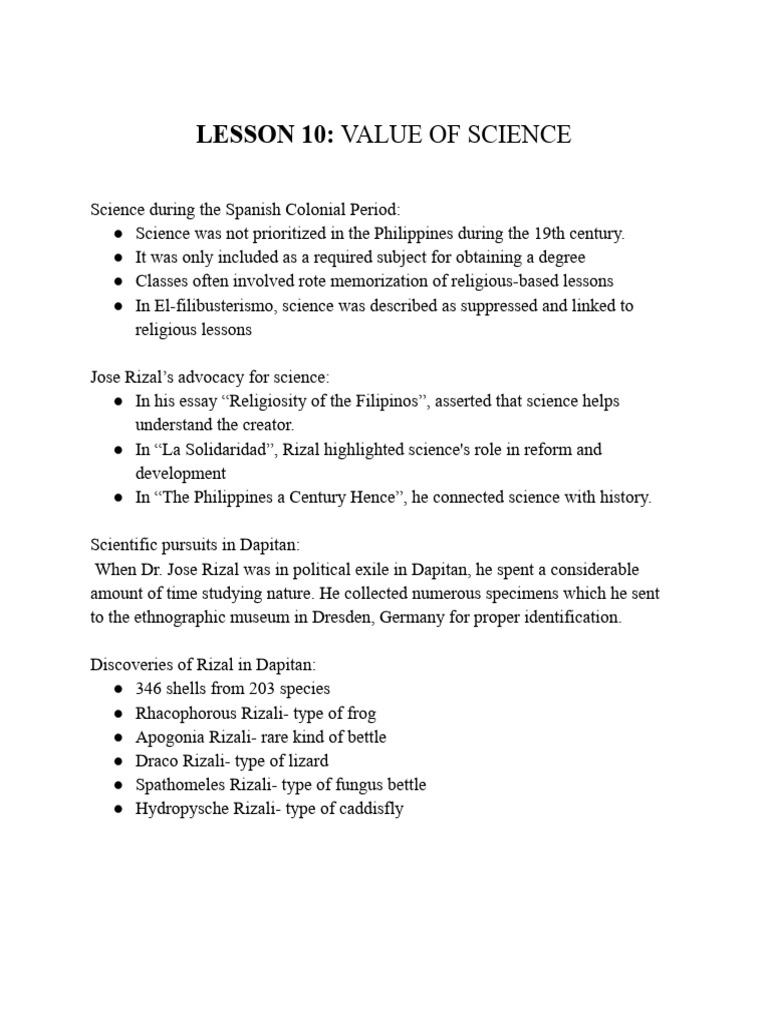 Lesson 10 Value of Science | PDF