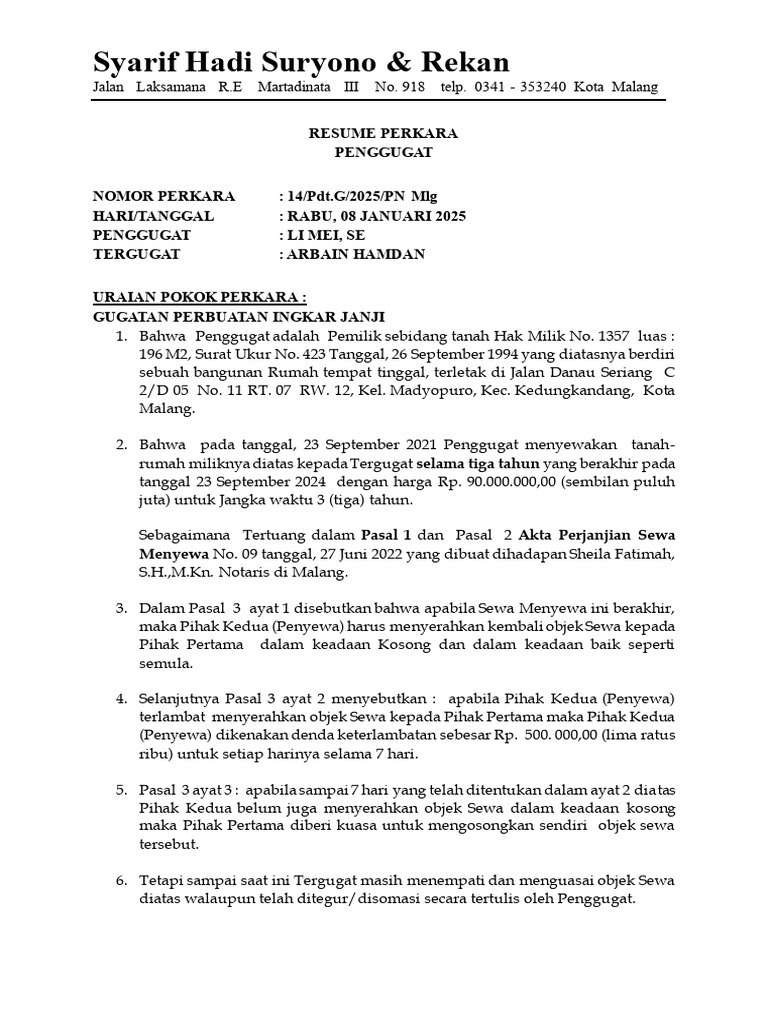 Resume Perkara | PDF