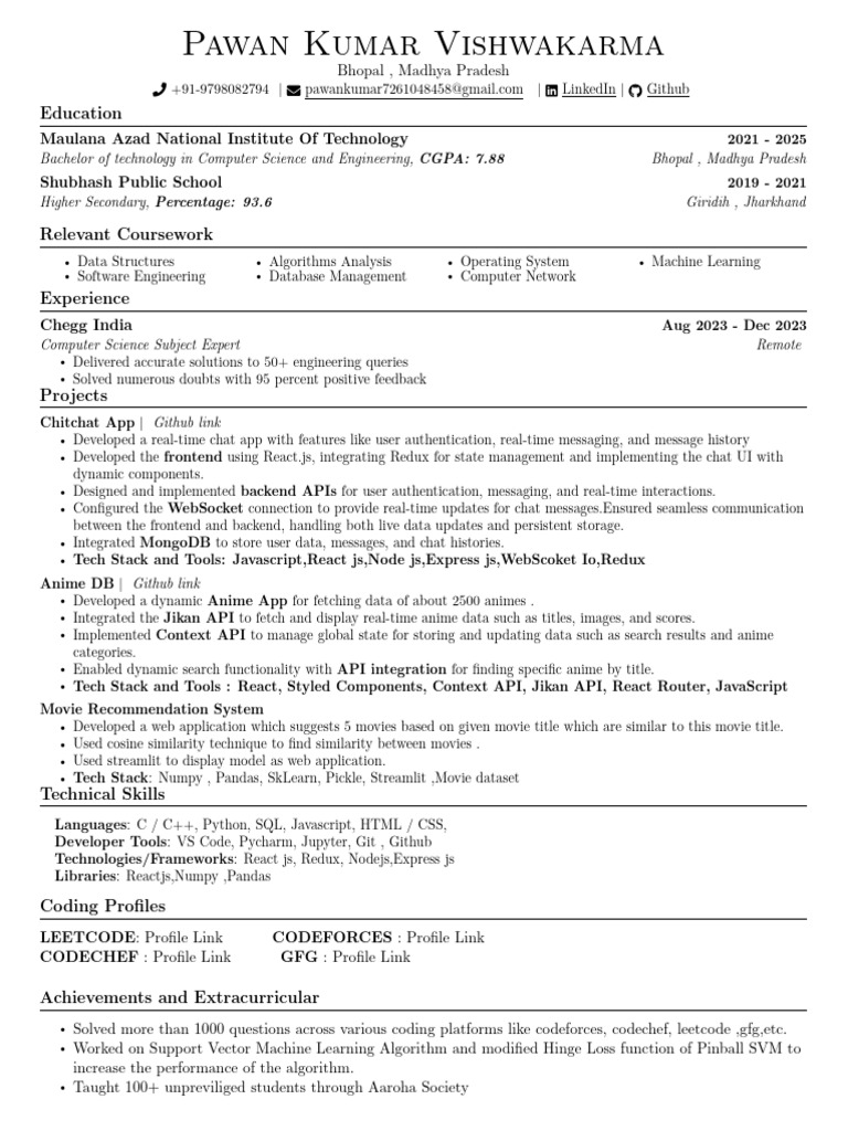 Pawan Kumar Vishwakarma | PDF | Software | Computing