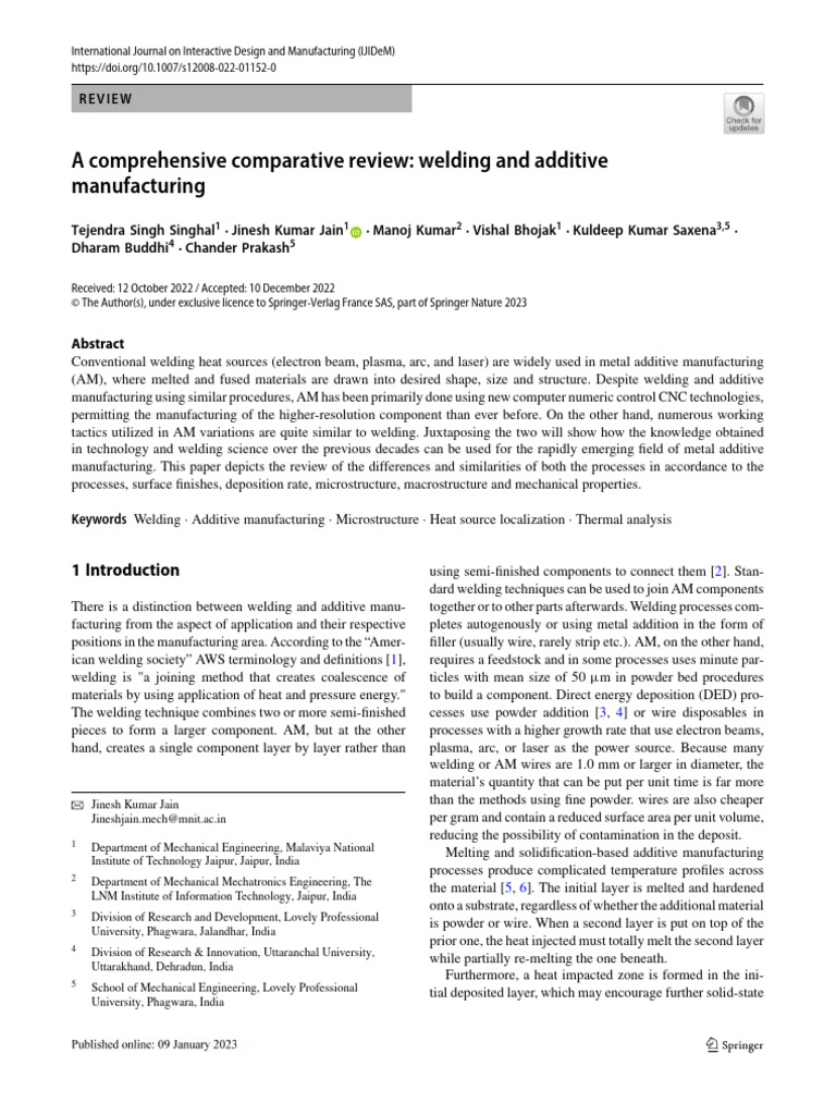 Welding vs. Additive Manufacturing Review | PDF | Welding | Construction