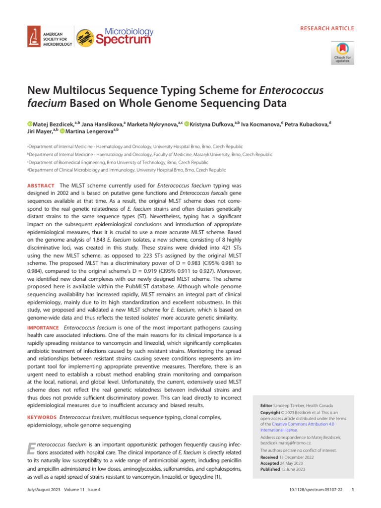 Nuevo Esquema MLST Del Género Enterococcus | PDF | Whole Genome Sequencing | Dna Sequencing