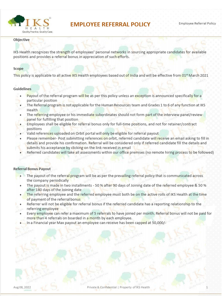 Employee Referral Policy | PDF | Recruitment | Business