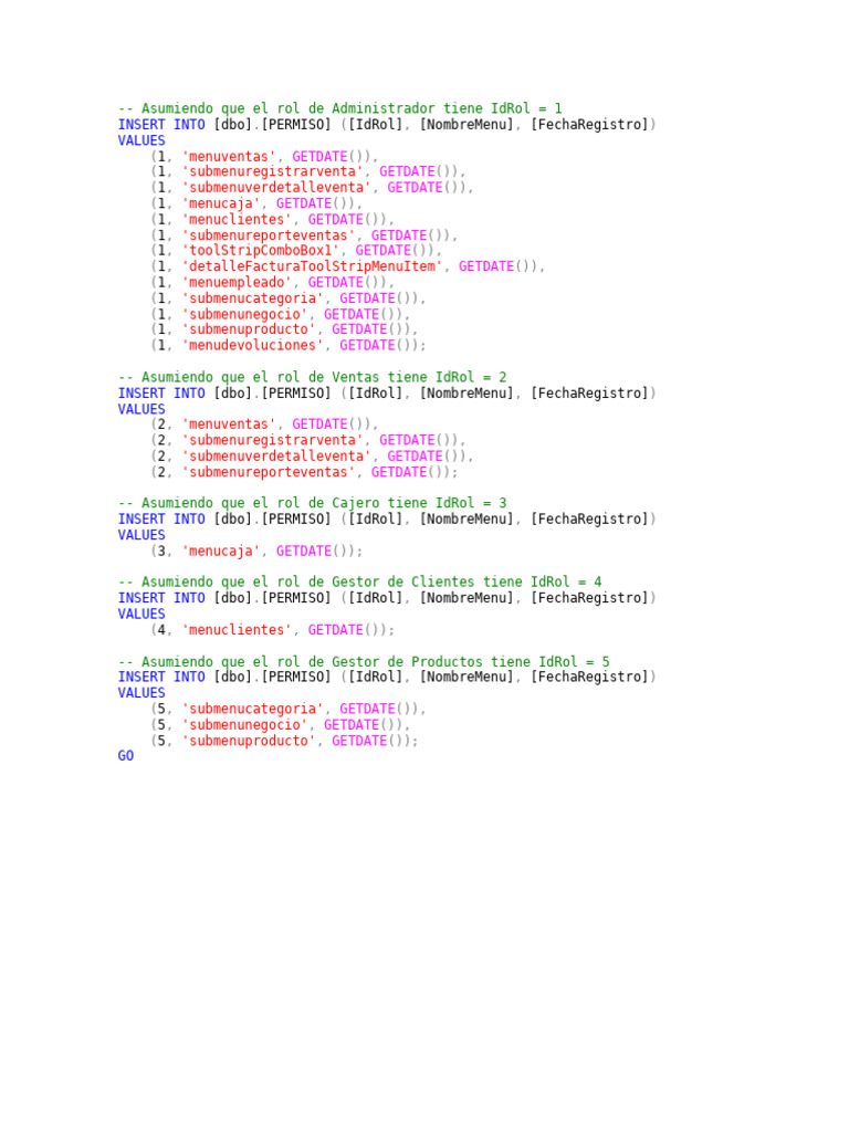 Agragar rol y permisos | PDF