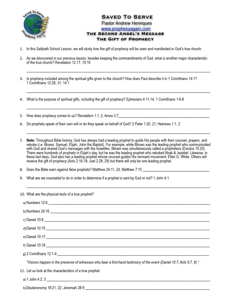 The Second Angel's Message The Gift of Prophecy - 250222 - 173615 | PDF ...