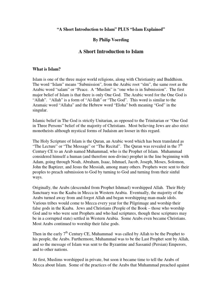 Five_Roots_of_Religion_and_Short_Introduction_to_Islam | PDF | Prophets ...