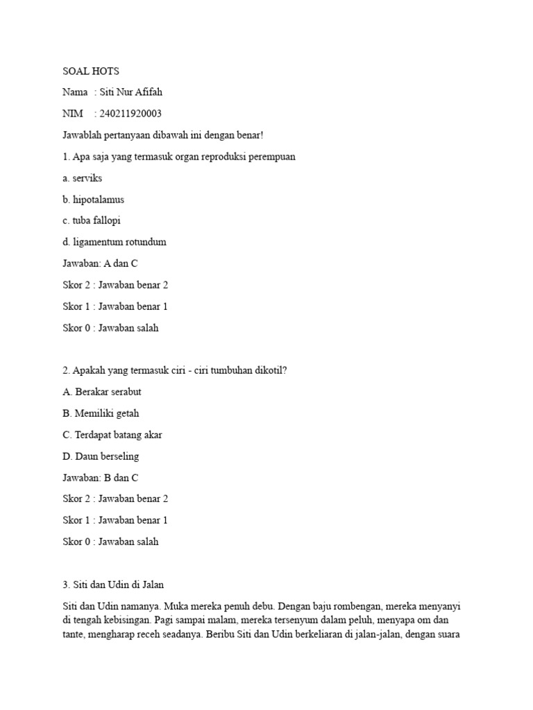 Soal Hots | PDF