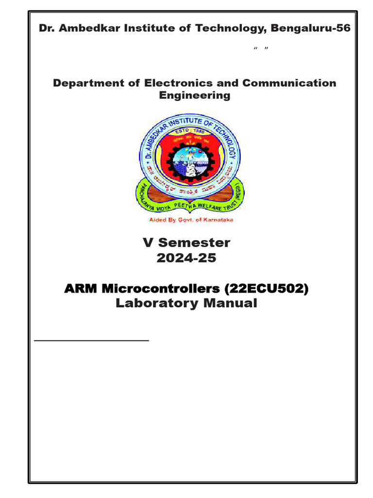 ARM MC Manual 2024-25 | PDF | Microcontroller | Engineering