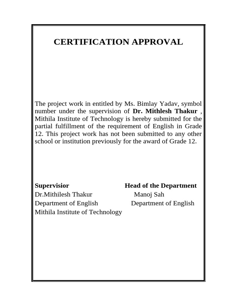 English Project Work Class 12 Pdf