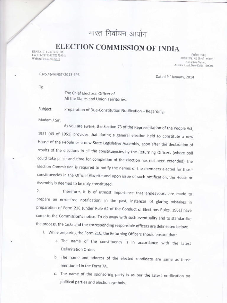 Preparation of Due-Constitution Notification-Regarding. | PDF