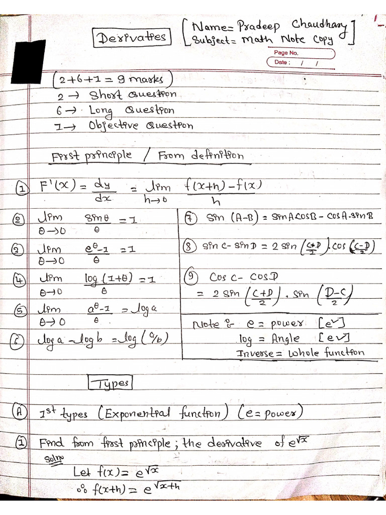 Derivatives Class 12 | PDF