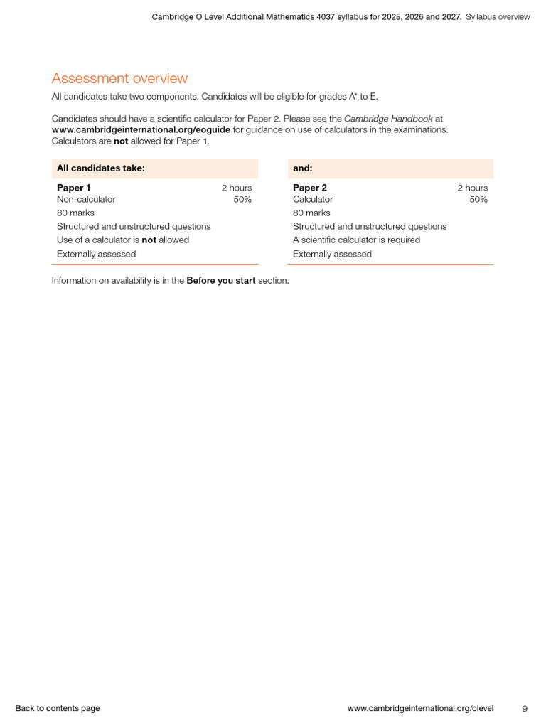 Cambridge O Level Additional Mathematics Syllabus | PDF | Factorization ...