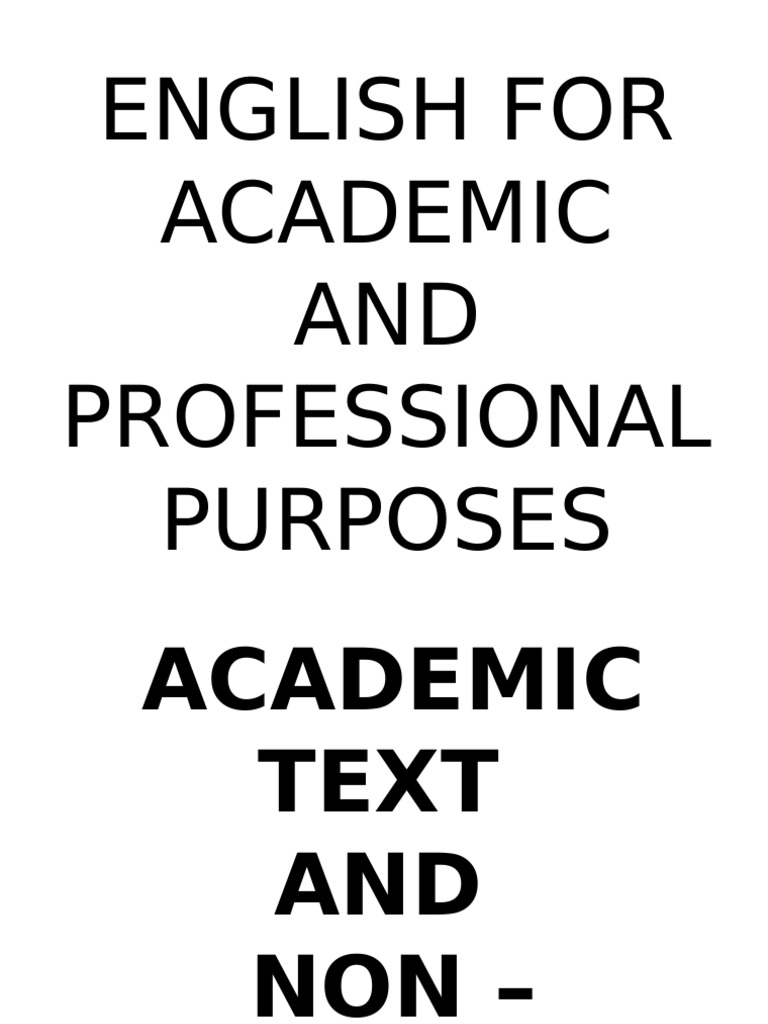 Academic Non Academic Text | PDF