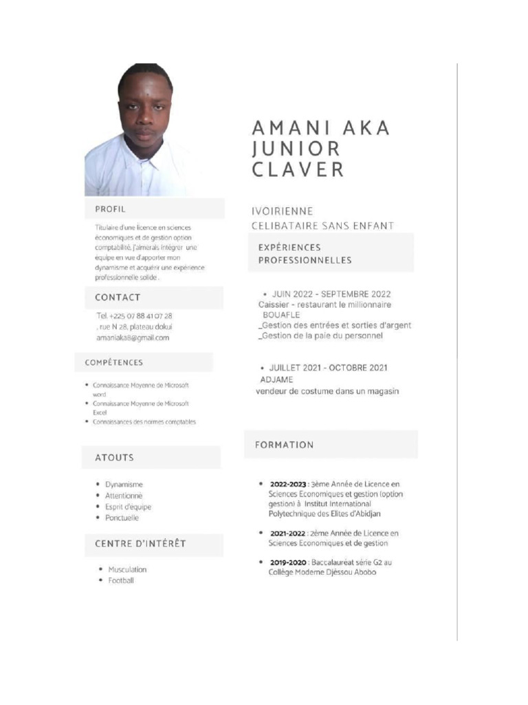 CV - Amani Aka | PDF