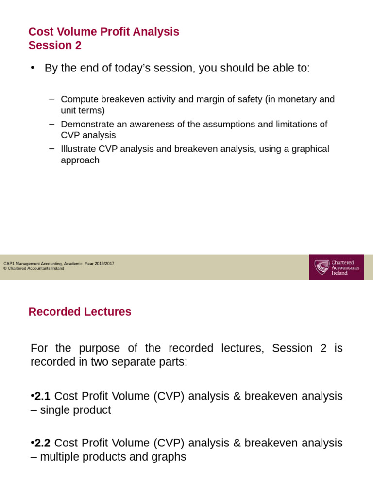 CAP1 MA Session 2 Slides | PDF | Financial Accounting | Business Economics