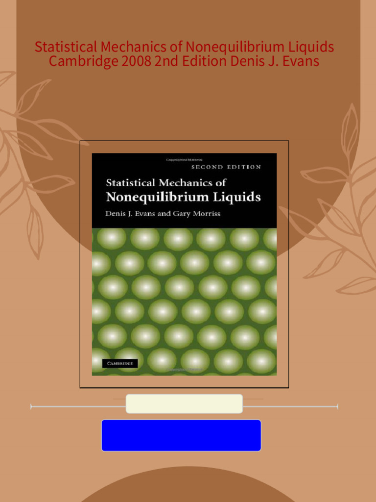 Statistical Mechanics of Nonequilibrium Liquids Cambridge 2008 2nd ...