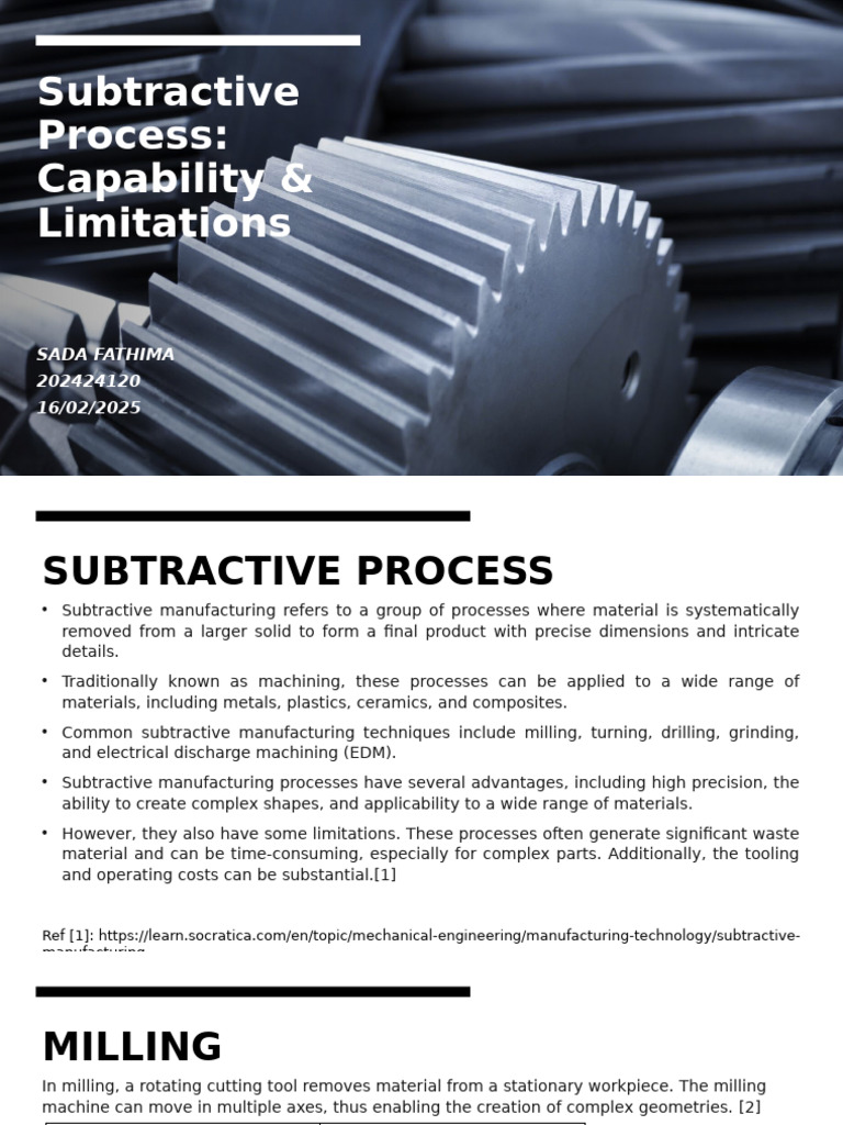 Subtractive Process | PDF | Machining | Industrial Processes