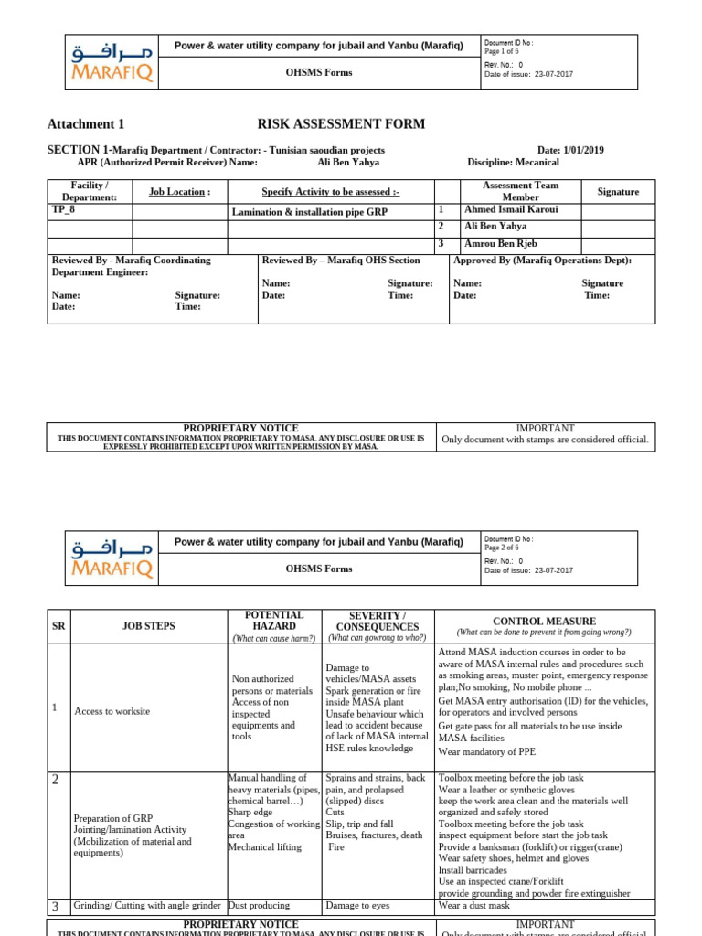 Lamination & Installation Pipe GRP | PDF | Personal Protective ...
