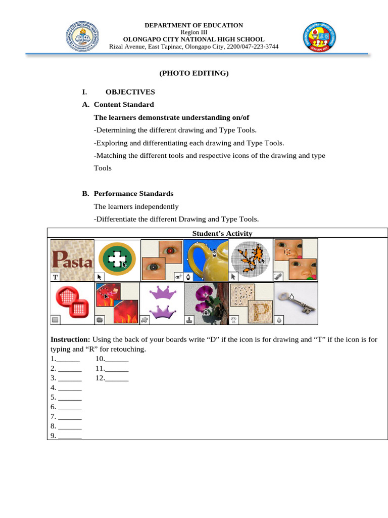 Q2 Photo Editing Module 2 Week 2 | PDF | Shape | Adobe Photoshop
