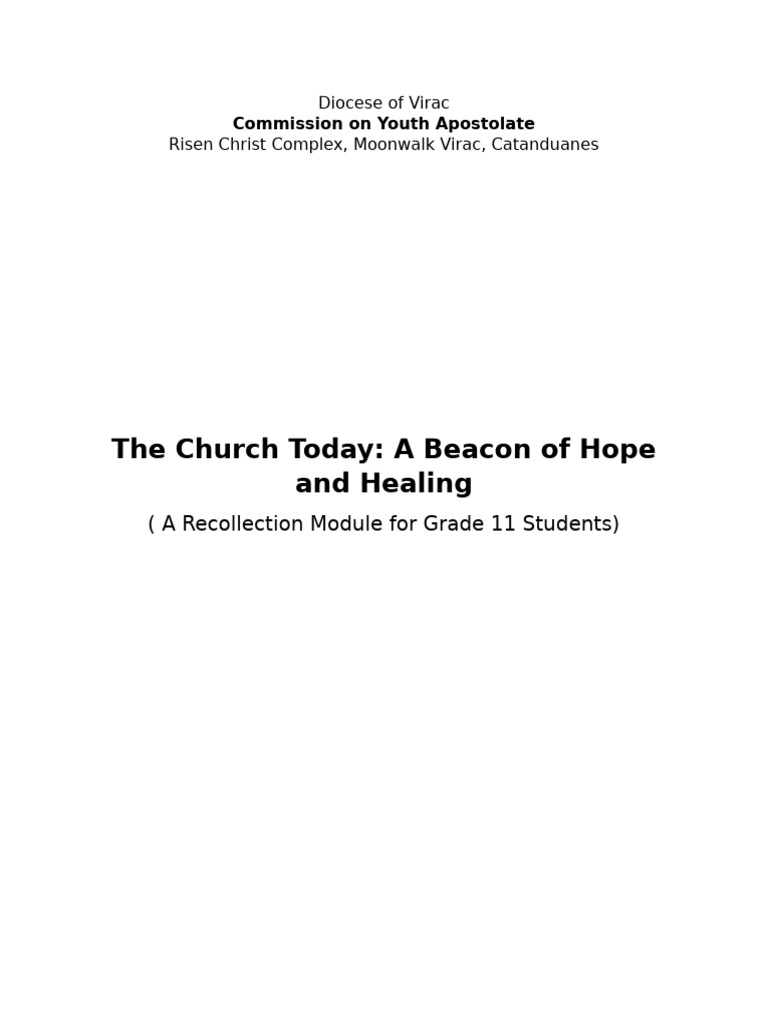 Recollection Module For Grade 11 Students | PDF | Jesus | Mentorship