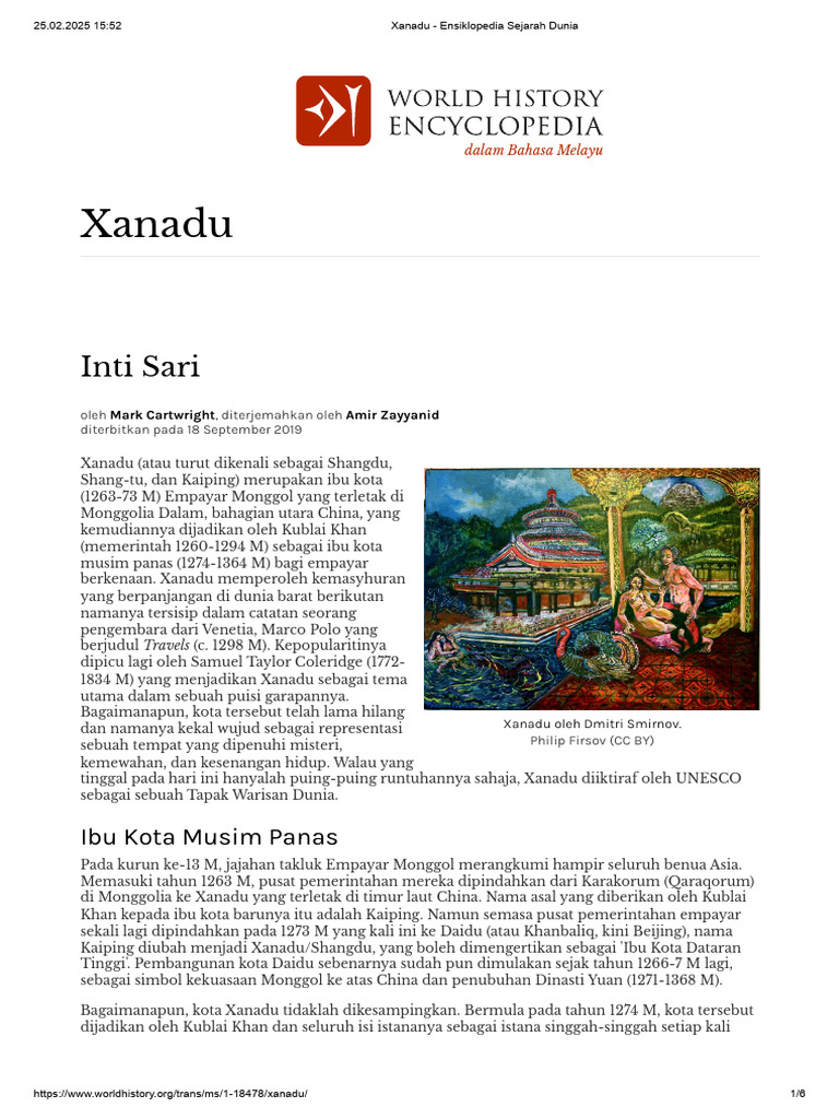 Xanadu - Ensiklopedia Sejarah Dunia | PDF