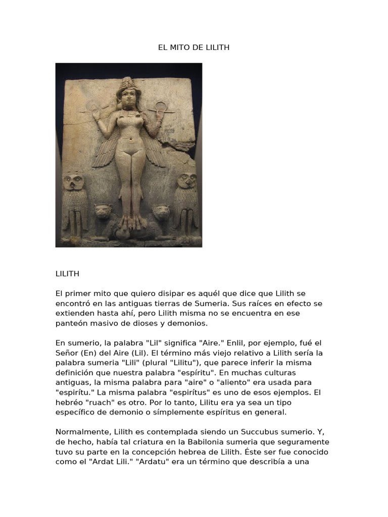El Mito de Lilith | PDF | Lilith | Libro del Génesis