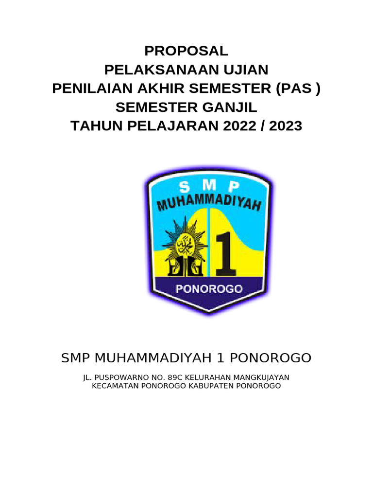 Proposal Pas Ganjil 2022-2023 | PDF