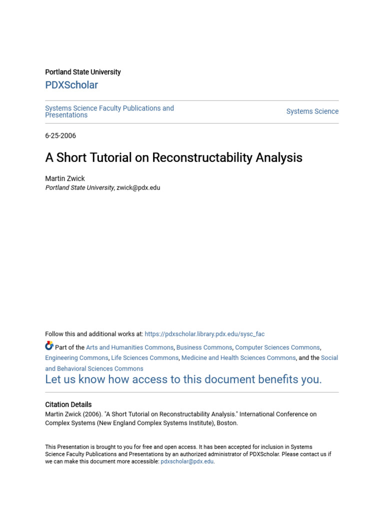 A Short Tutorial on Reconstructability Analysis | PDF | System | Quantitative Research