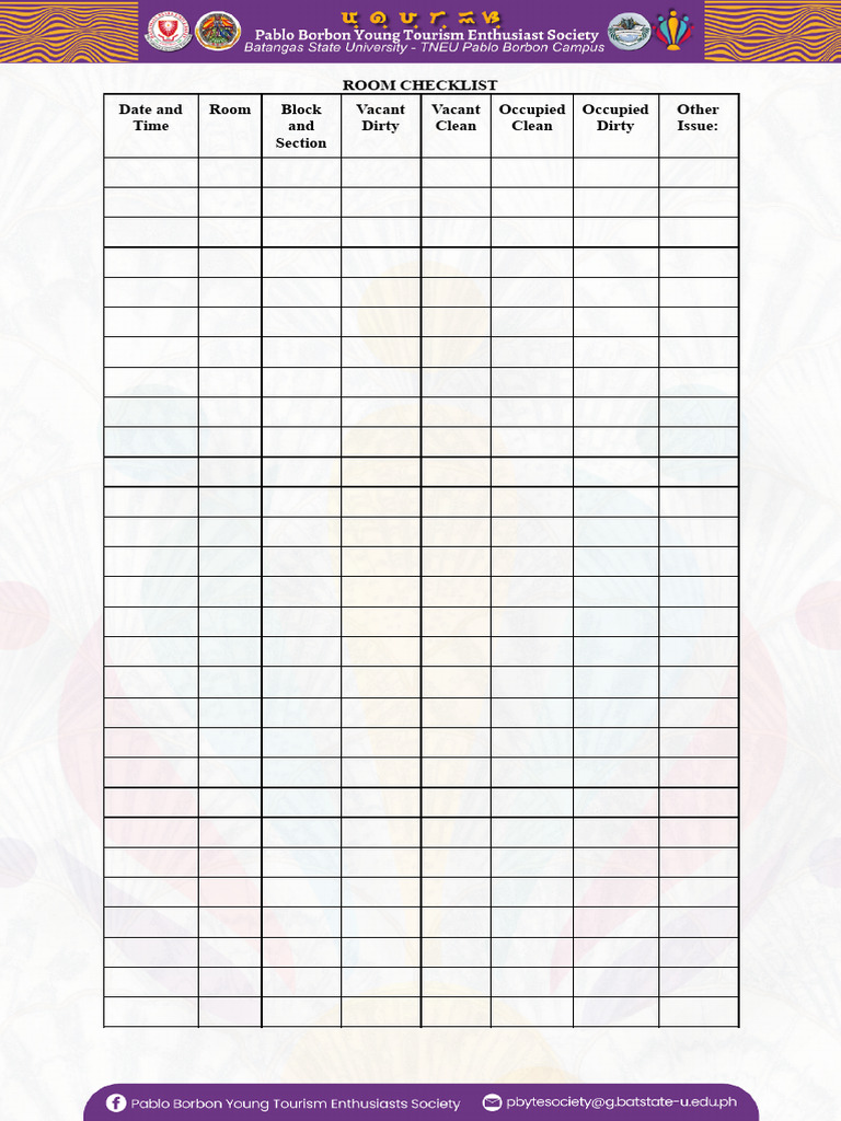 Room Checklist | PDF