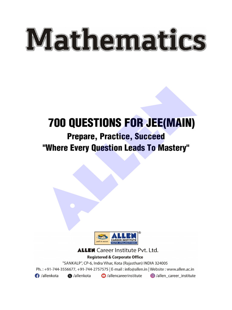 Question Bank Mathematic | PDF