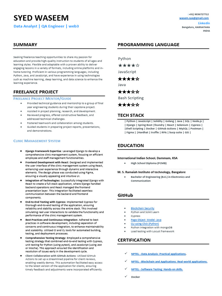 Resume | PDF | Software Development Process | Computer Science