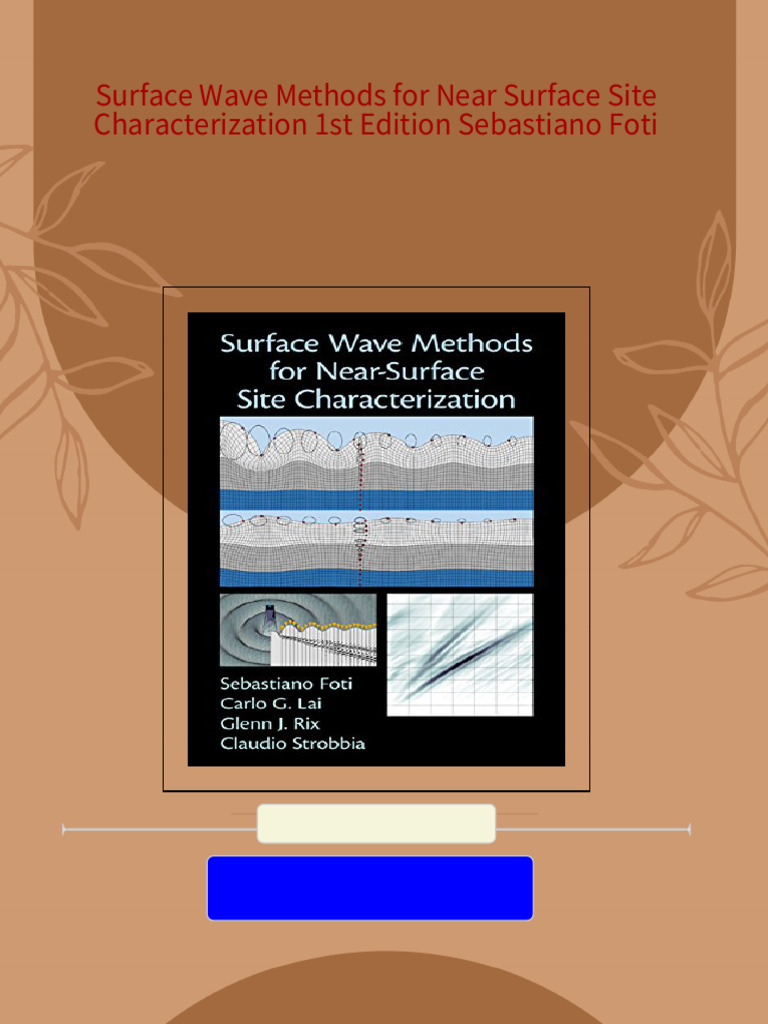 Full Surface Wave Methods For Near Surface Site Characterization 1st ...