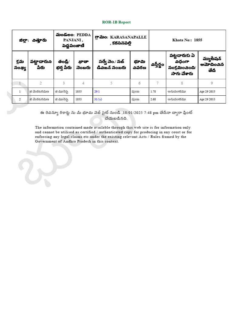 Https-:meebhoomi Ap Gov in | PDF