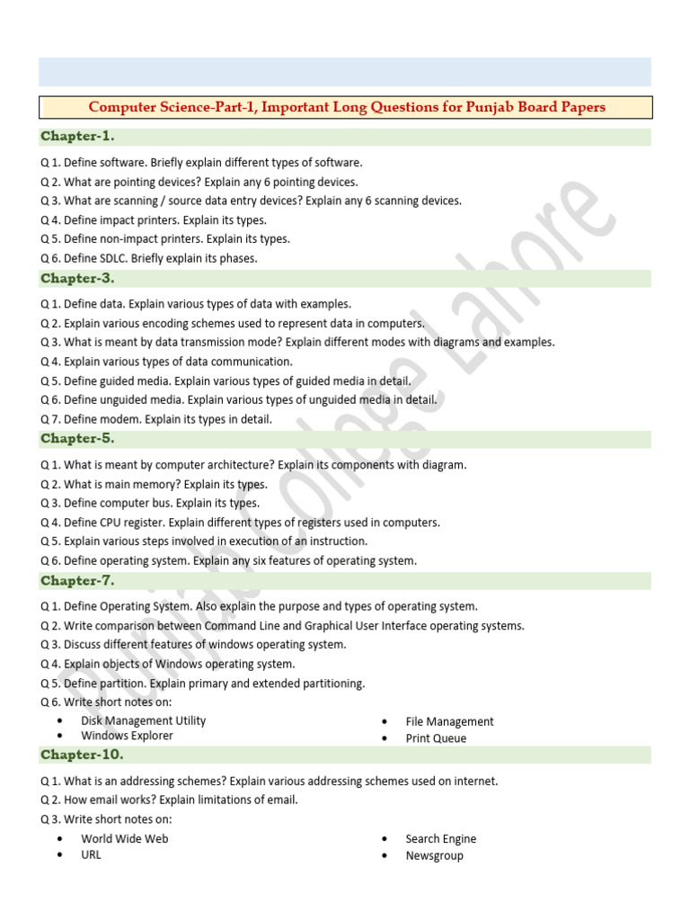 Important Long Part-1 | PDF