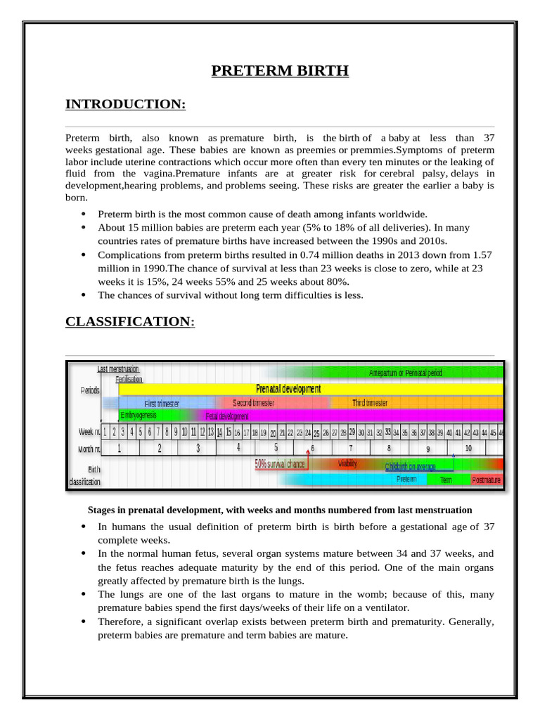 Preterm and Post-Term Birth Overview | PDF | Preterm Birth | Childbirth