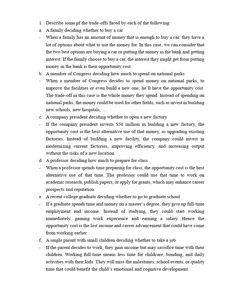 Opportunity Costs and Trade-Offs Explained | PDF | Macroeconomics ...