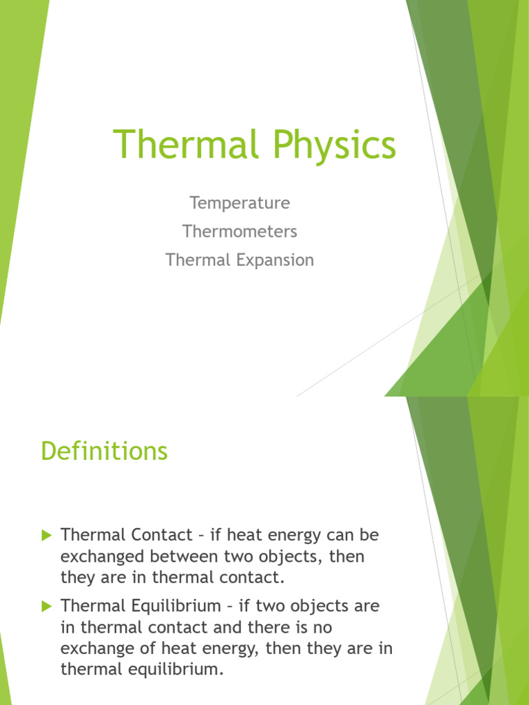 Understanding Thermal Physics Concepts | PDF | Temperature | Thermal ...
