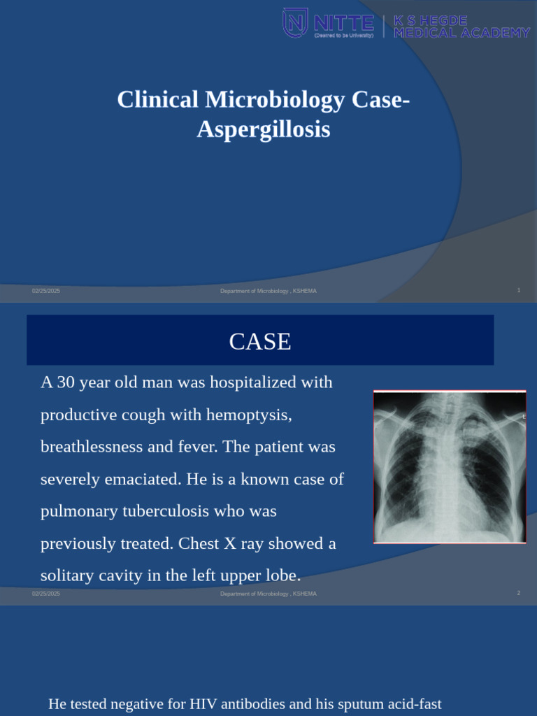 C. Aspergillosis Case | PDF | Aspergillus | Mycology
