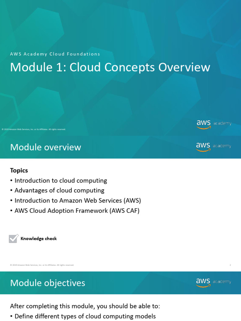 AcademyCloudFoundations_Module_01 | PDF | Amazon Web Services | Cloud Computing
