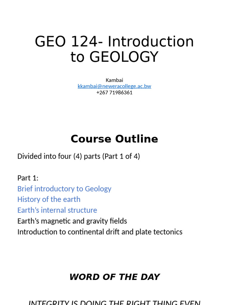 Introduction to Geology and Plate Tectonics | PDF | Plate Tectonics | Earth