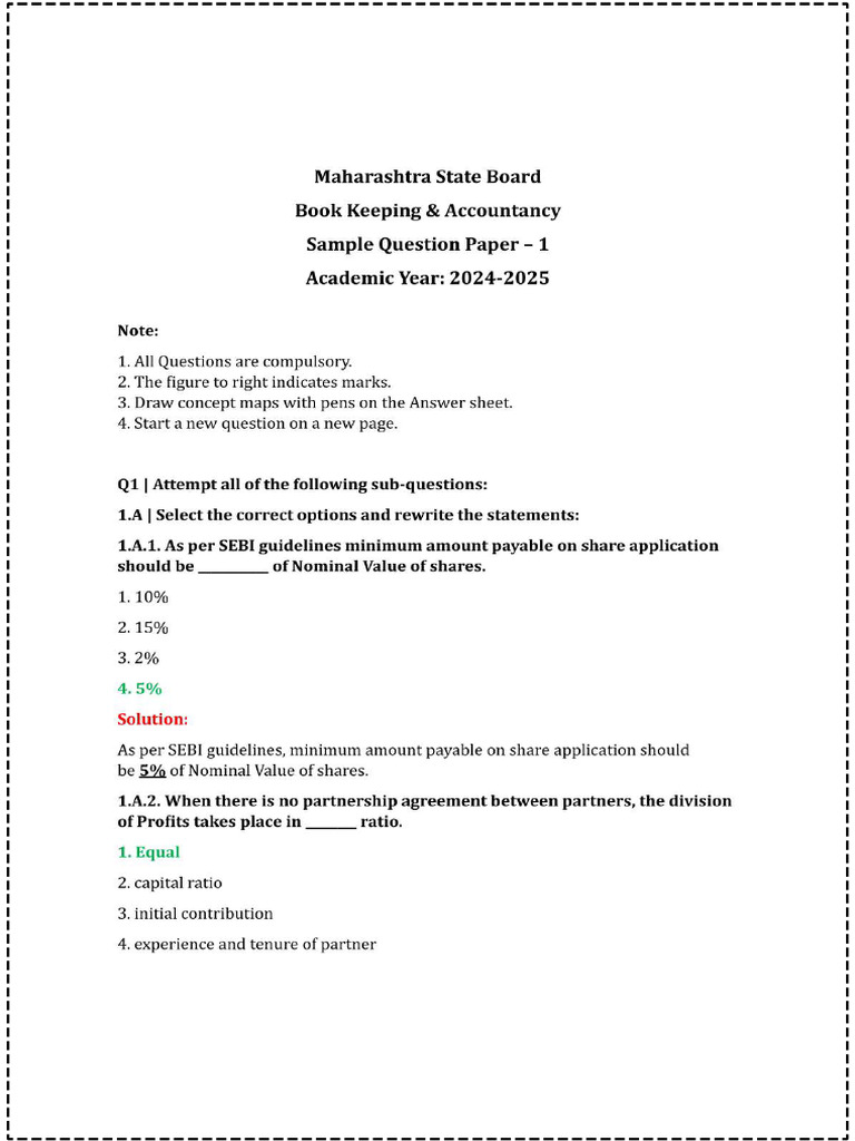 BK Solved Model Paper 1 | PDF